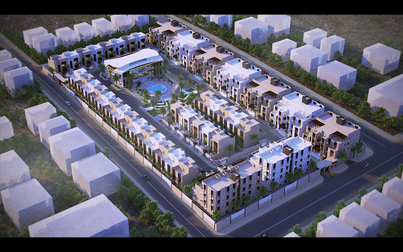 تصميم مجمع سكني للشركة العقارية بحي النرجس